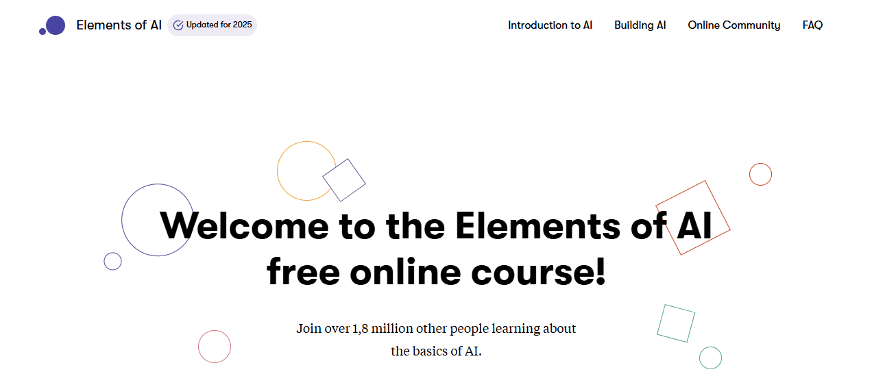 Elements of AI: Learn AI Without Any Experience in 2025